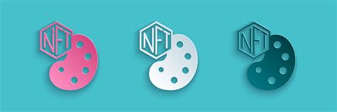 종이 컷 Nft 디지털 암호화 아트 아이콘은 파란색 배경에 격리되어 있습니다 대체 불가능한 토큰 종이 아트 스타일 벡터 0명에 대한 스톡 벡터 아트 및 기타 이미지 Istock