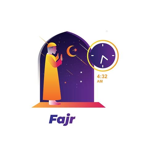 Premium Vector Fajr Islamic Time Prayer Illustration Vector