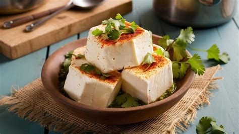 Premium Photo Homemade Indian Paneer Cheese In A Wooden Bowl