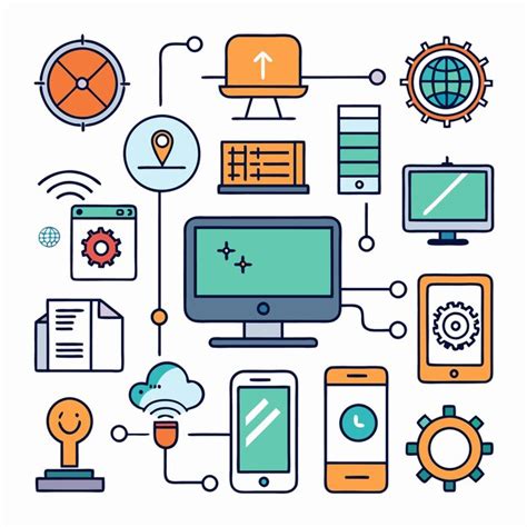 Technology Icon Set Containing 5g Robotics Biometric Geolocation Cloud