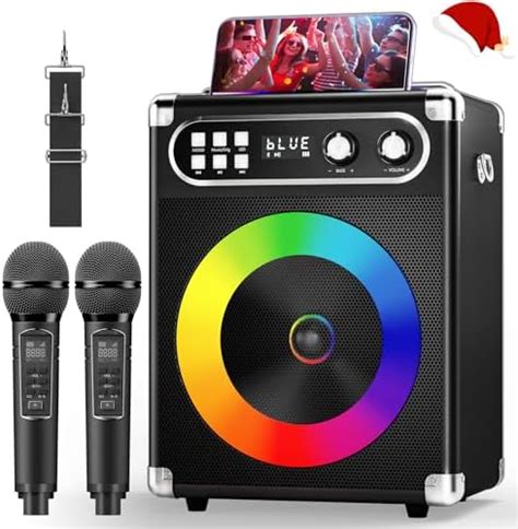 MusyVocay Sistema Portatile Di Karaoke Versatile Cassa 20W Con 2 Microfoni UHF Wireless E Slot