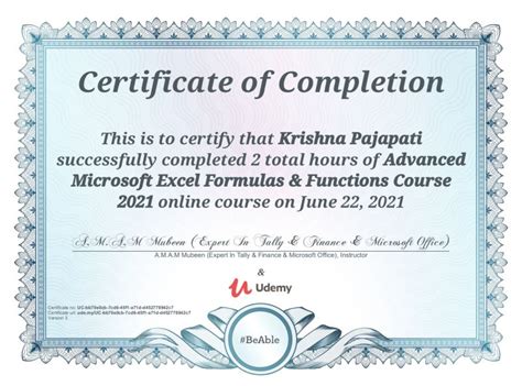 Advanced Microsoft Excel Formulas And Functions Course Udemy Krishna P