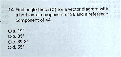 14 Find Angle Theta Ø For A Vector Diagram With A Horizontal