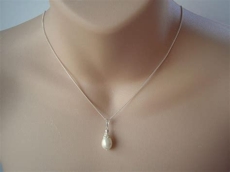 Vintage Style Teardrop Pearl Necklace Quality Pear Shaped Pearl Drop