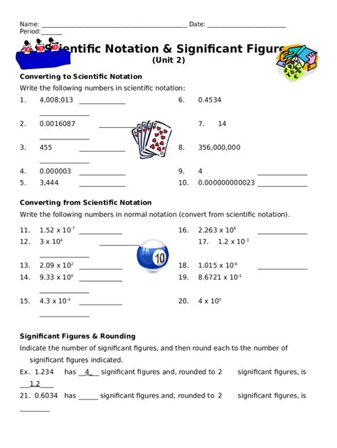 Scientific Notation And Significant Figures Unit 2 Doc Template Pdffiller