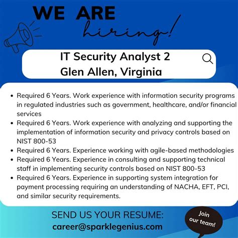 It Security Analyst Sparklegenius Sparklegeniusjobs Sparklegeniusopenings Spark Sparkle