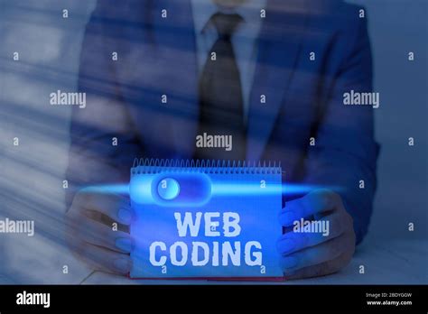 Conceptual Hand Writing Showing Web Coding Concept Meaning Work Involved In Developing A Web