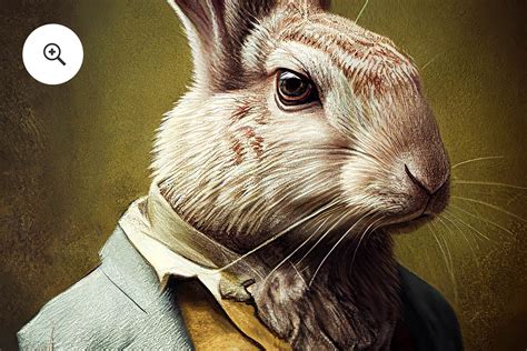 Rabbit Illustration Animal Portrait Noble Victorian Rabbit Advocat
