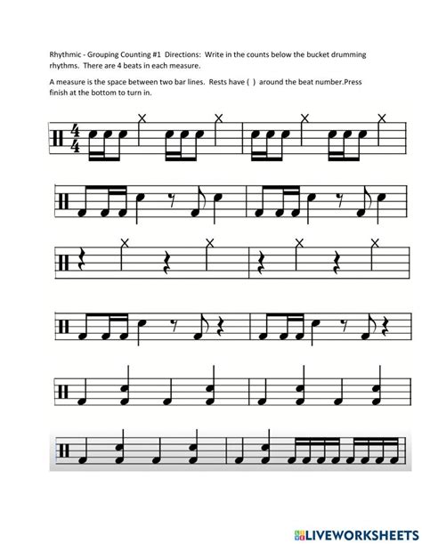 High Hopes Bucket Drumming Rhythm Counting Worksheet Worksheet Worksheets Library