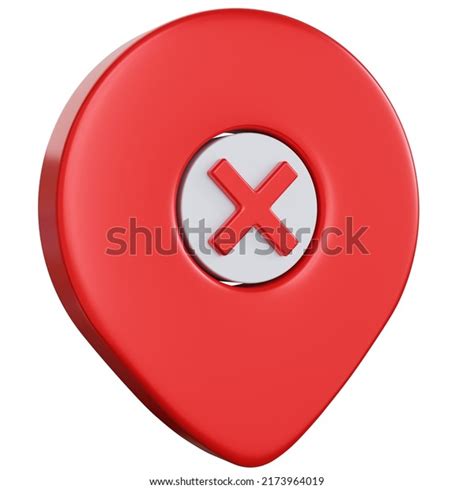 3d Rendering Pin Pointer Cross Isolated Stock Illustration 2173964019