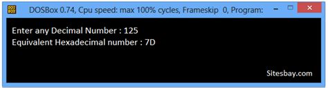 C Program To Convert Decimal To Hexadecimal C Program