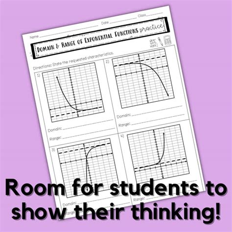 Domain And Range Of Exponential Functions Notes And Practice Tpt