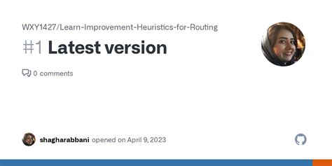 Latest Version Issue WXY Learn Improvement Heuristics For Routing GitHub