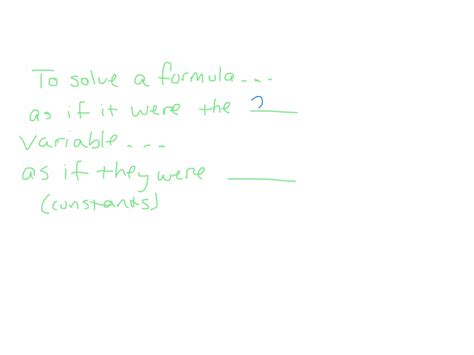 solved fill in the blanks to solve a formula for a specified variable