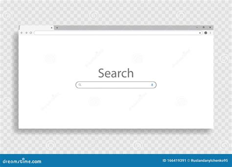 Transparent Browser Window Website Mockup Frame Editable Template Of Computer Browser Empty