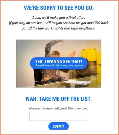 Brilliant Unsubscribe Page Examples Ways To Reduce Unsubscribe Rates