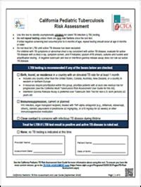 California Tuberculosis Risk Assessment Tool For Pediatrics Cdc Ftbr