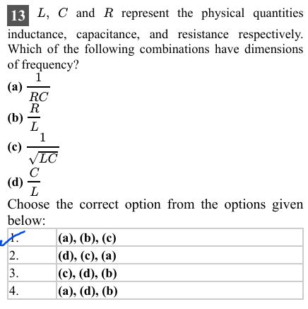 13L C And R Represent The Physical Quantities Inductance Capacitance An