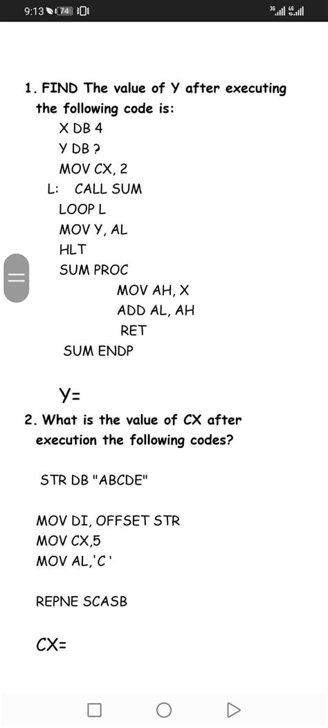 solved 3g 9 13 174 of 1 find the value of y after executing