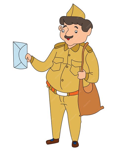 Premium Vector Cute Postman Delivering Letters