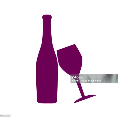 와인과 와인 글라스 아이콘 로고 기호 엠 블 럼스톡 벡터의 병 0명에 대한 스톡 벡터 아트 및 기타 이미지 0명 그림 그리기 기념일 Istock
