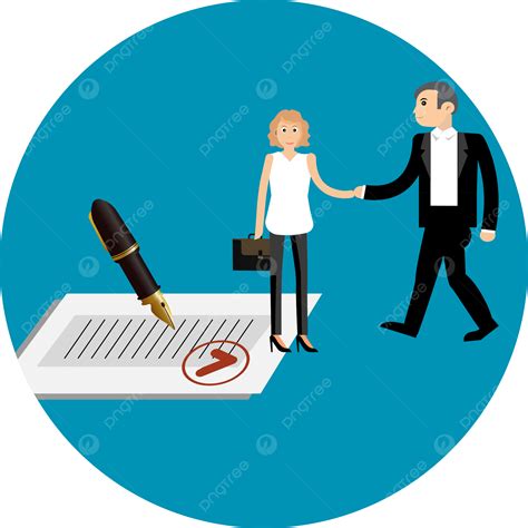 Signature Du Contrat Cartoon Vector Material Png Affaires Contrat Dessin Animé Png Et