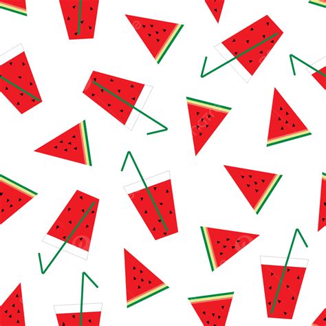 이음매 없 는 귀여운 수박 패턴 음식 일러스트 패턴 일러스트 이음매 없 는 수박 무늬 귀여운 빨 간 수박 캐리어 수박 장식 Png 일러스트 및 벡터 에 대한 무료