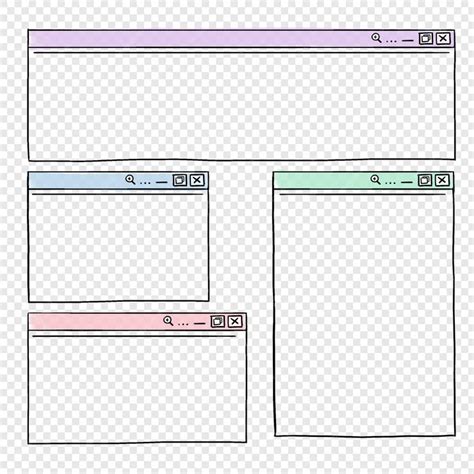 premium psd set of frames for notes that look like open file windows