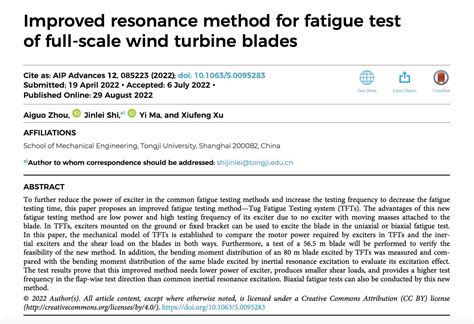 Improved Resonance Method For Fatigue Test Of Full Scale Wind Turbine