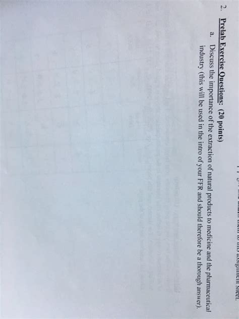 Solved Prelab Exercise Questions Points Discuss The Chegg Com