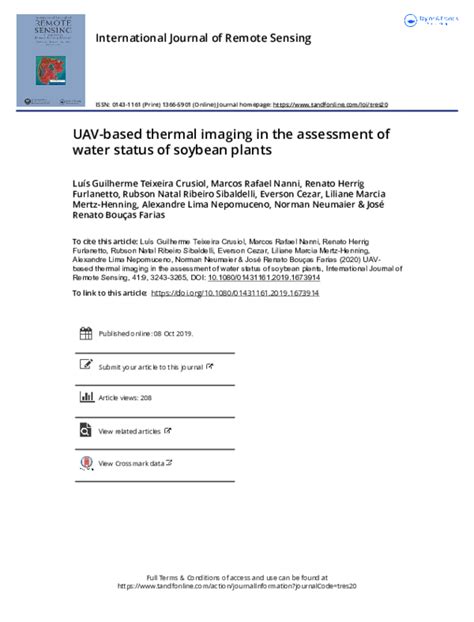 Pdf Uav Based Thermal Imaging In The Assessment Of Water Status Of