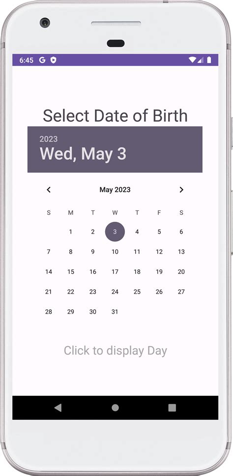 GitHub Sniwas 18 Display Day Using DatePicker