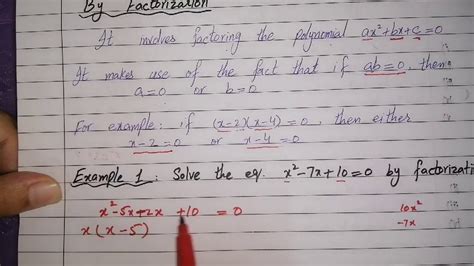 Quadratic Equations Finding Roots By Factorization Lec In Urdu Youtube