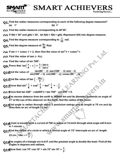 Trigonometric Measure Of Angle Pdf
