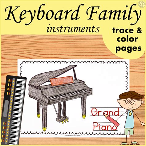 Keyboard Musical Instrument Trace And Color Pages