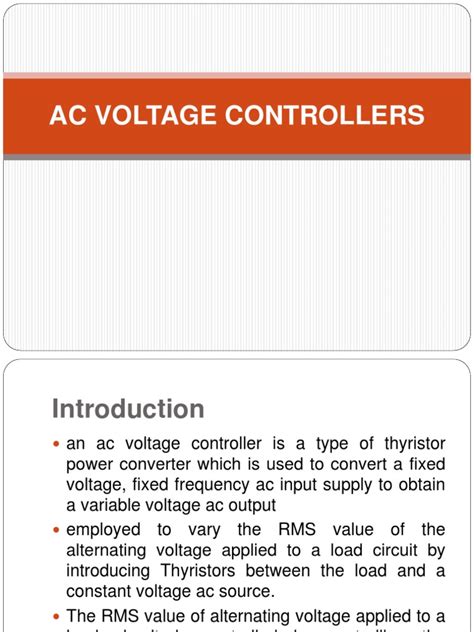 Ac Voltage Controllers Pdf Alternating Current Switch