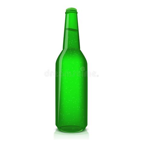 Green Bottle Vector Illustration On White Background Stock Vector