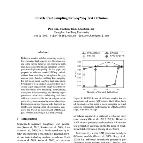 Enable Fast Sampling For Seq2seq Text Diffusion Acl Anthology