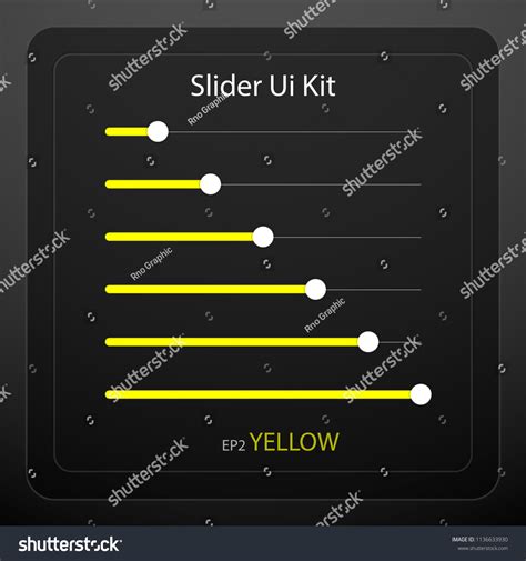 Slider Bar Kit For UI Design With Dark Control Royalty Free Stock Vector 1136633930 Avopix Com