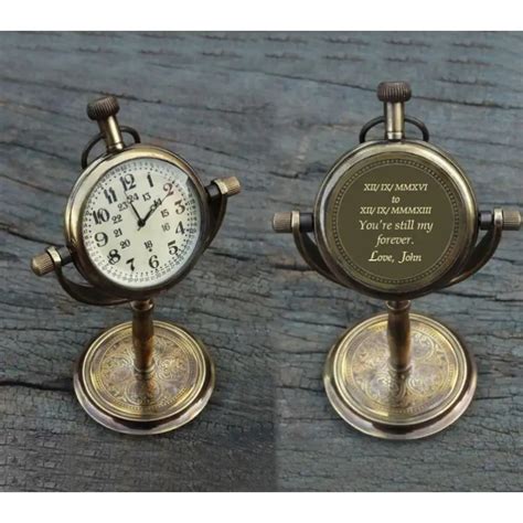 Personalized Brass Desk Clock Bdc61 Portho Mall Usa Llc