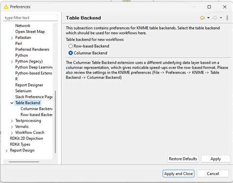 columnar backend data preview takes much more time to display or never
