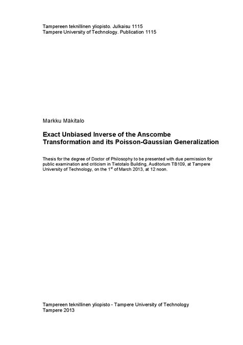 Exact Unbiased Inverse Of The Anscombe Transformation And Its Poisson