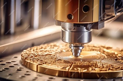 Premium Ai Image Cnc Machine Photo A Close Up Of A Milling Process Generative Ai