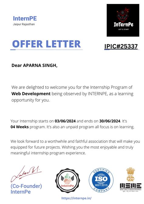 Aparna Singh on LinkedIn: #internpe