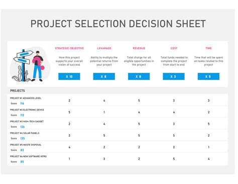 Project Selection Decision Sheet Excel Templates
