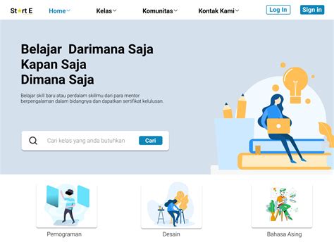 UI Online Course Start E With Blue Color By Mas Toewoek On Dribbble