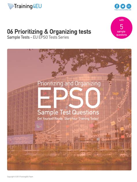Organizing Tests Eu Epso Pdf
