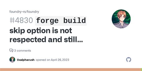 `forge Build` Skip Option Is Not Respected And Still Compiles And