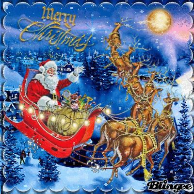 Santa Sleigh Christmas Pictures Animated Christmas Merry Christmas 