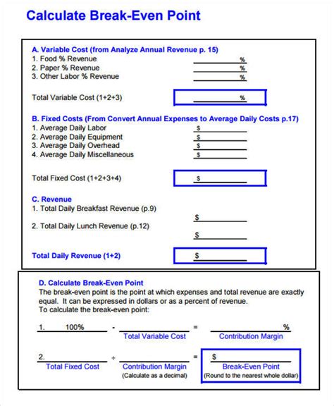 6 Breakeven Analysis Calculator RemnaRheigan